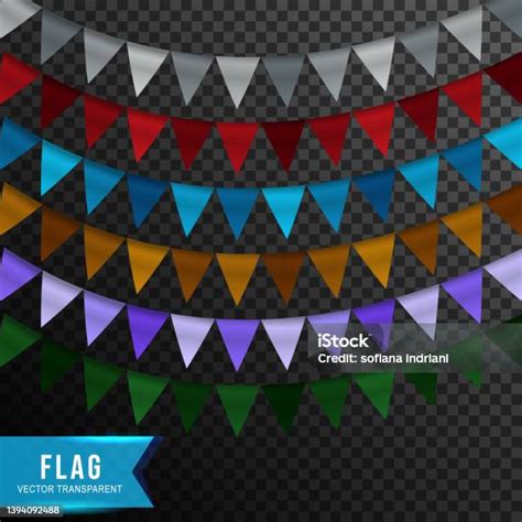 투명 한 배경에 격리 된 현실적인 삼각형 플래그 축하 벡터 일러스트레이션 설정 3차원 형태에 대한 스톡 벡터 아트 및 기타 이미지 3차원 형태 Film Festival