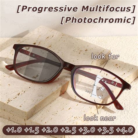 With Grade 10 To 40 Photochromic Eyeglasses Progressive Multifocal