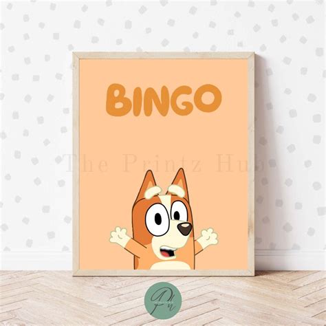 Set Of 4 Bluey Prints Bluey Gallery Wall Decor Bluey Etsy