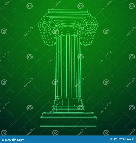 Greek Ionic Column Ancient Pillars Vector Illustration