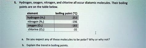 6 Hydrogen Oxygen Nitrogen And Chlorine All Occur Diatomic