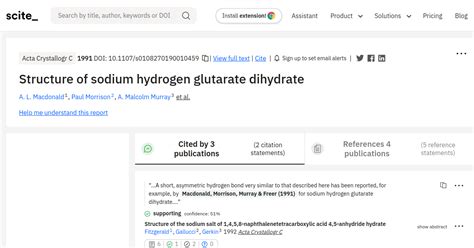 Structure Of Sodium Hydrogen Glutarate Dihydrate Scite Report