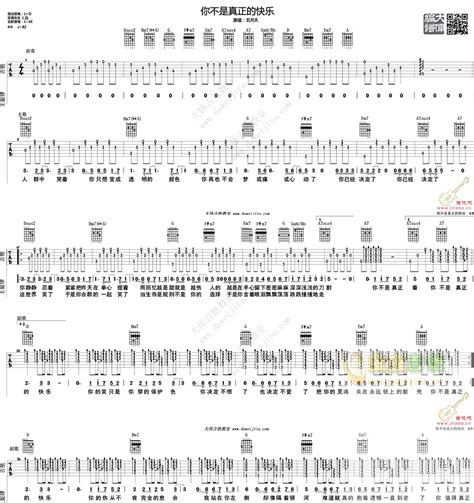 你不是真正的快乐吉他谱 弹唱谱 D调 虫虫吉他