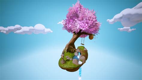 Stylized Tranquil Cherry Tree Scene Environment Tutorial Blend File Blendernation Bazaar