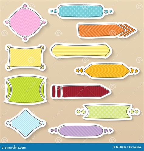 Simple Colorful Frames And Banners With Different Patterns Stock Vector