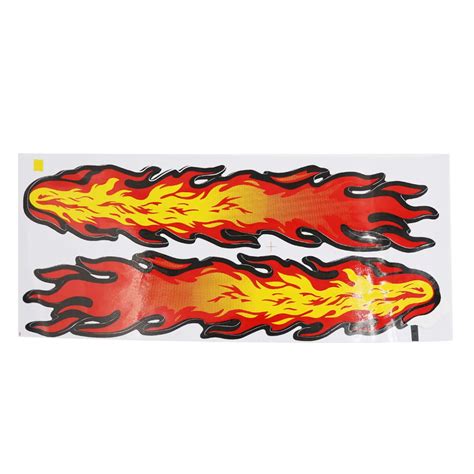 X Autohaux 37cm X 75cm Fire Flame Pattern Car Adhesive Back Decorative