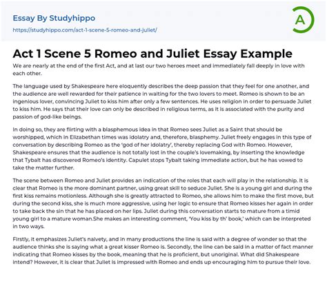 Act 1 Scene 5 Romeo And Juliet Essay Example StudyHippo