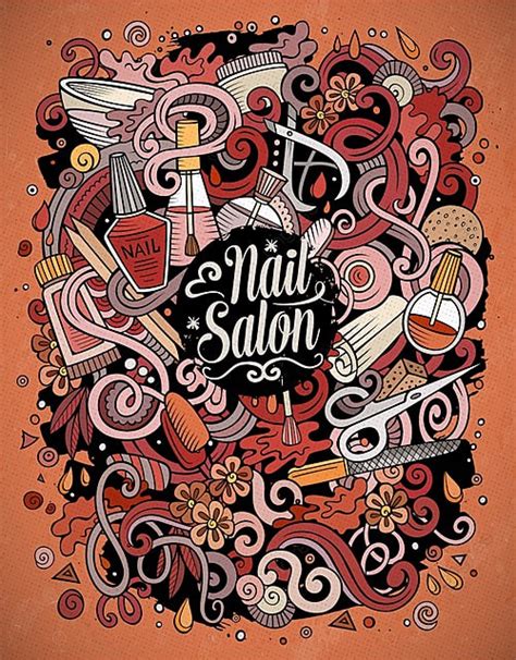 만화 귀여운 낙서 손으로 그린 네일 살롱 그림 배경 카드 낙서 마법 배경 일러스트 및 사진 무료 다운로드 Pngtree