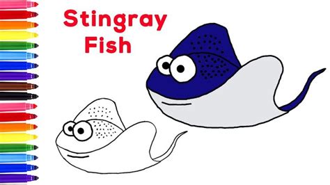 How To Draw A Stingray Stingray Fish Drawing Step By Step Easy Stingray Fish Fish Drawings