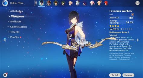 Genshin Impact Yelan Build Guide Best Artifacts Weapons And F2P Options