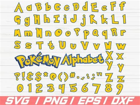 Pokemon Alphabet And Number Font Svg Eps Dxf Png Free Svg Files For