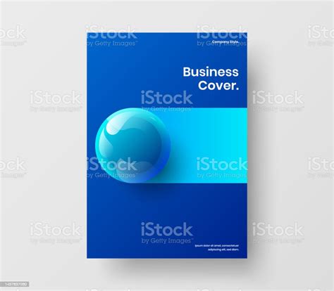 밝은 회사 표지 디자인 벡터 일러스트 레이 션입니다 격리된 3d 공 소책자 레이아웃입니다 0명에 대한 스톡 벡터 아트 및 기타 이미지 Istock