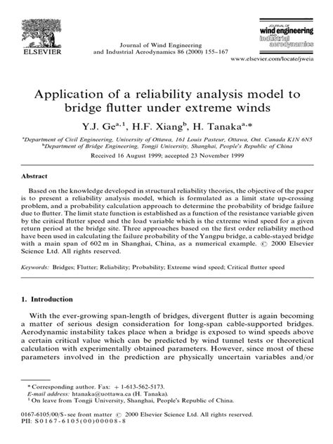 Application Of A Reliability Analysis Model To Bridge Flutter Under