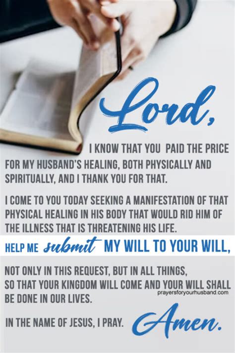 Prayer For A Friend Whose Husband Is Sick