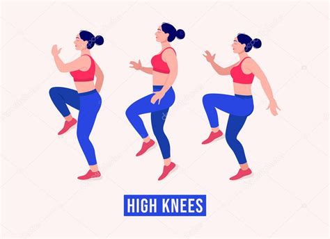 Chica Haciendo Ejercicio De Rodilla Alta Ejercicio De Mujer Fitness