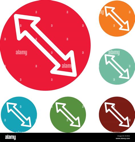 Cursor Increase Element Icons Circle Set Vector Isolated On White