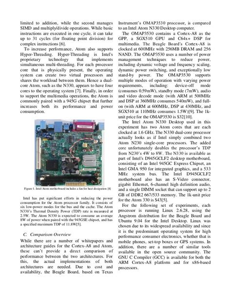 Arm Cortex A8 Vs Intel Atom Architectural And Benchmark Comparisons