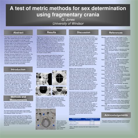Pdf A Test Of Metric Methods For Sex Determination Using Fragmentary