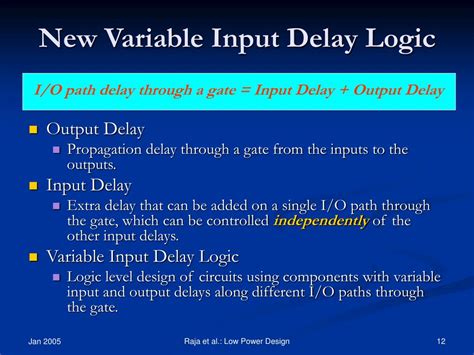 ppt variable input delay cmos logic for low power design powerpoint