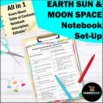 Earth Moon And Sun Space Notebook Set Up Free By Sciencemart TPT