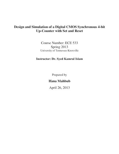 pdf design and simulation of a digital cmos synchronous 4 bit