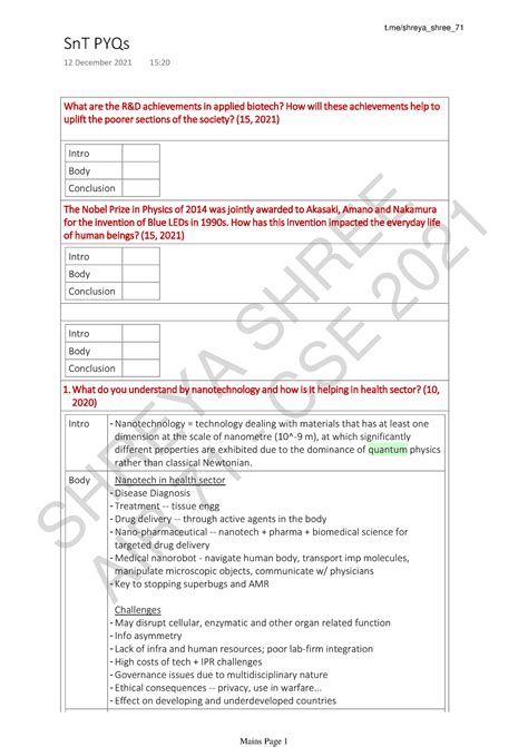 Sn T Pyqs Shreya Shree Summary Social Science Shreya Shree Air 71