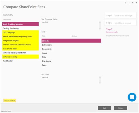 Compare Sharepoint Sites Fluentpro