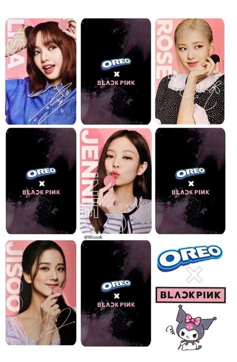 Blackpink Oreo X Blackpink Photocard Pink Photo Cards Blackpink Lomo Card