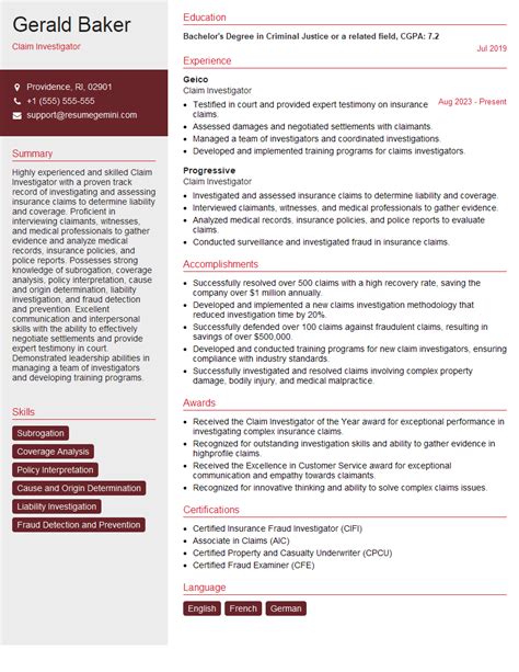 Top 10 Questions For Claim Investigator Interview Resumegemini