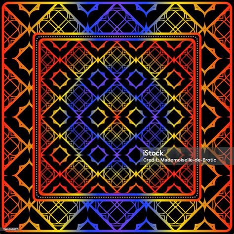 디자인 인쇄 기하학 장식의 패턴입니다 벡터 일러스트입니다 목 스카프 카펫 반 다 나에 대 한 디자인 인쇄에 대 한 아이디어 모던 양식에 대한 스톡 벡터 아트 및 기타 이미지