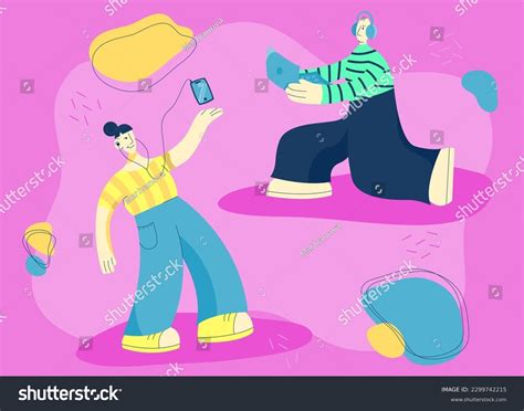 Digitalization Illustration On Pink Background Image Stock Vector