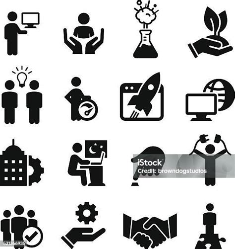 Business Startup Icons Black Series向量圖形及更多圖示圖片 圖示 好機會 側影 Istock