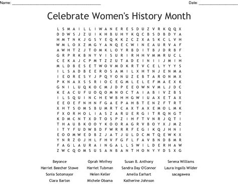 Women S History Word Search Free Printable Word Search Maker