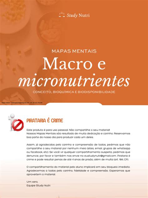 [sn] Mapas Mentais Macro E Micronutrientes 2023 Pdf Vitamina Nutrientes