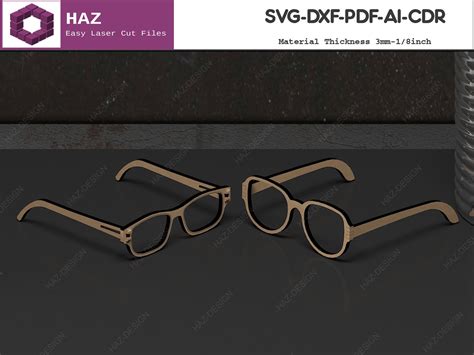 Wooden Glasses Laser Cut Files Sunglasses Vector Cutting Plans