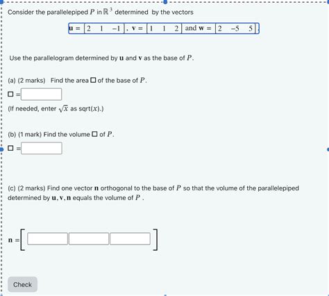 Solved Consider The Parallelepiped P In R3 Determined By The Chegg