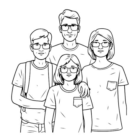 스케치 손으로 그린 단일 라인 아트 색칠 페이지 선 그리기 흰색 배경에 고립 프리미엄 벡터