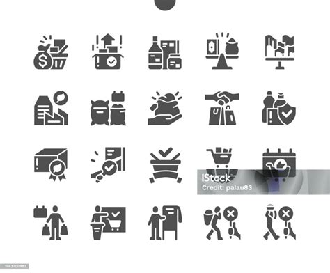 5 월 세계 공정 무역의 날 상품 수출 달력 휴일 에코 무역 회의 및 세미나 벡터 솔리드 아이콘입니다 간단한 픽토그램 아이콘에 대한 스톡 벡터 아트 및 기타 이미지 Istock