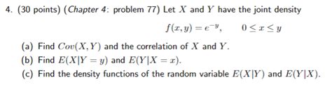 Solved Points Chapter Problem Let X And Y Have Chegg