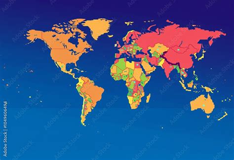 World Map With Pixel Art A Map Created Using Pixel Art Showcasin Stock