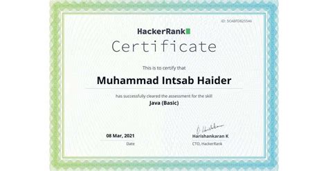 muhammad intsab haider on linkedin hackerrank java