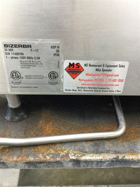 Bizerba Gsph Manual 2017 Deli Slicer Fully Refurbished Ms Restaurant