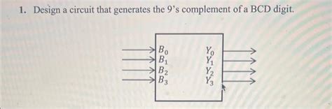 Solved 1 Design A Circuit That Generates The 9s Complement