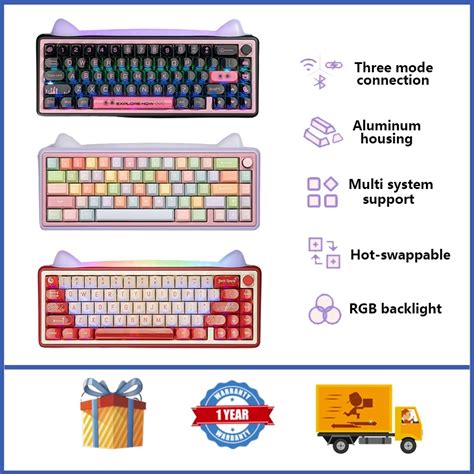 Chilkey Paw65 คีย์บอร์ดไร้สาย Rgb พร้อมลูกบิด Shopee Thailand