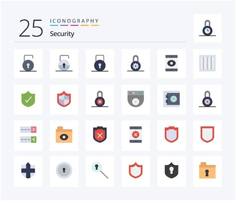 Premium Vector Security 25 Flat Color Icon Pack Including Firewall