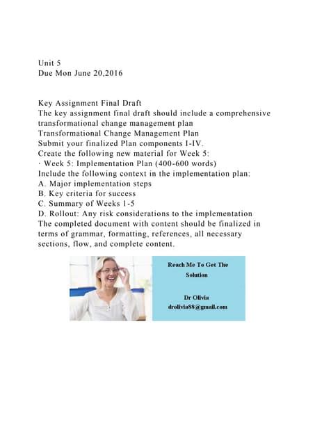 Unit 5due Mon June 202016key Assignment Final Draftthe Docx