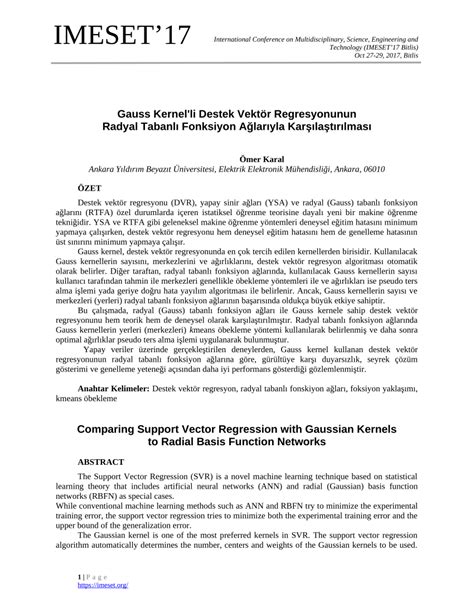 Pdf Comparing Support Vector Regression With Gaussian Kernels To Radial Basis Function Networks