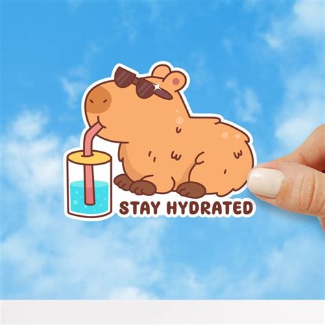 Stay Hydrated Sticker Capybara Sticker For Water Bottle Sticker