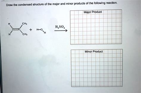 SOLVED: Draw the condensed structure of the major and minor products of the following reaction ...