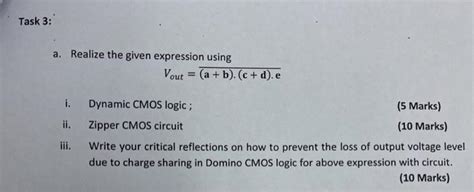 Solved Task 3 A Realize The Given Expression Using Vout